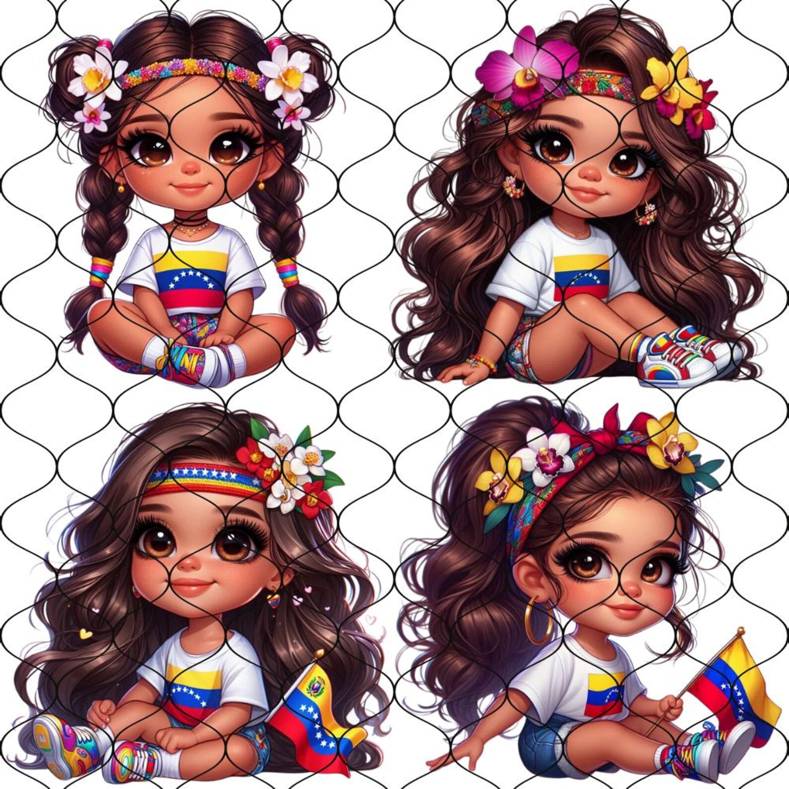 30 Chibi Cute Venezuelan Baby Girl Png, Venezuela Png, Venezolana Messy ...