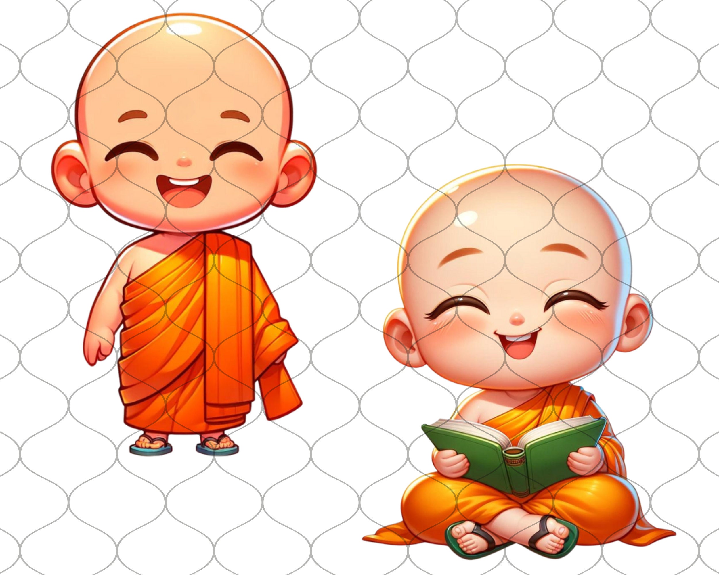 Chibi Cute Monk, 20 TRANSPARENT PNG, Monk Clipart, Buddha Png ...
