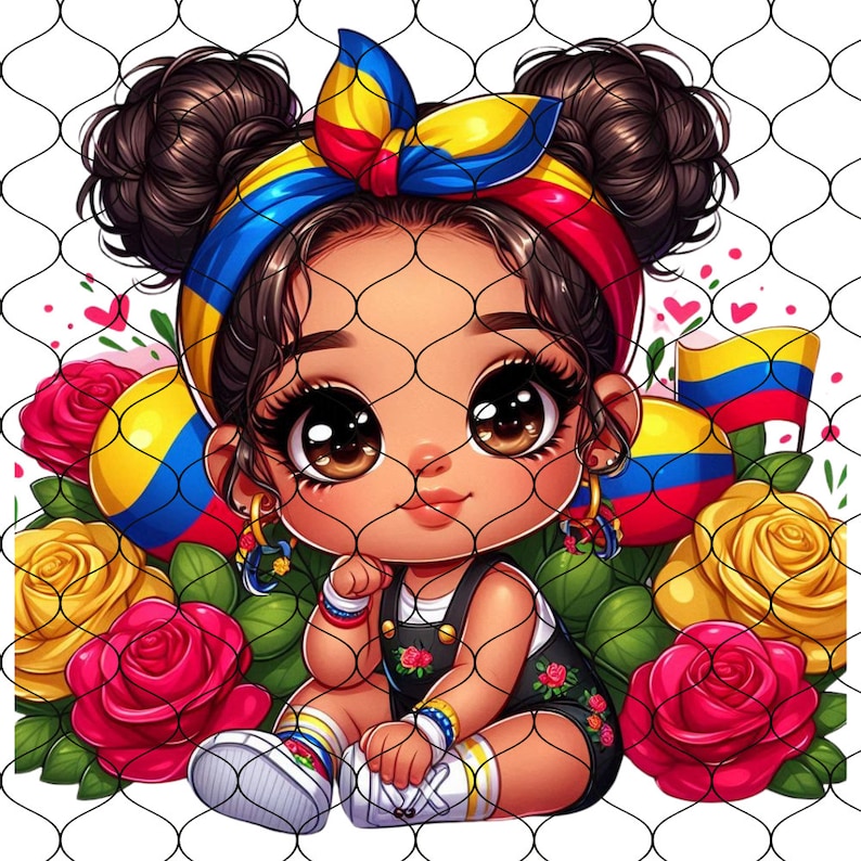 Chibi Cute Colombian Baby Girl Png, 20 Png, Colombian Girl, Proud ...