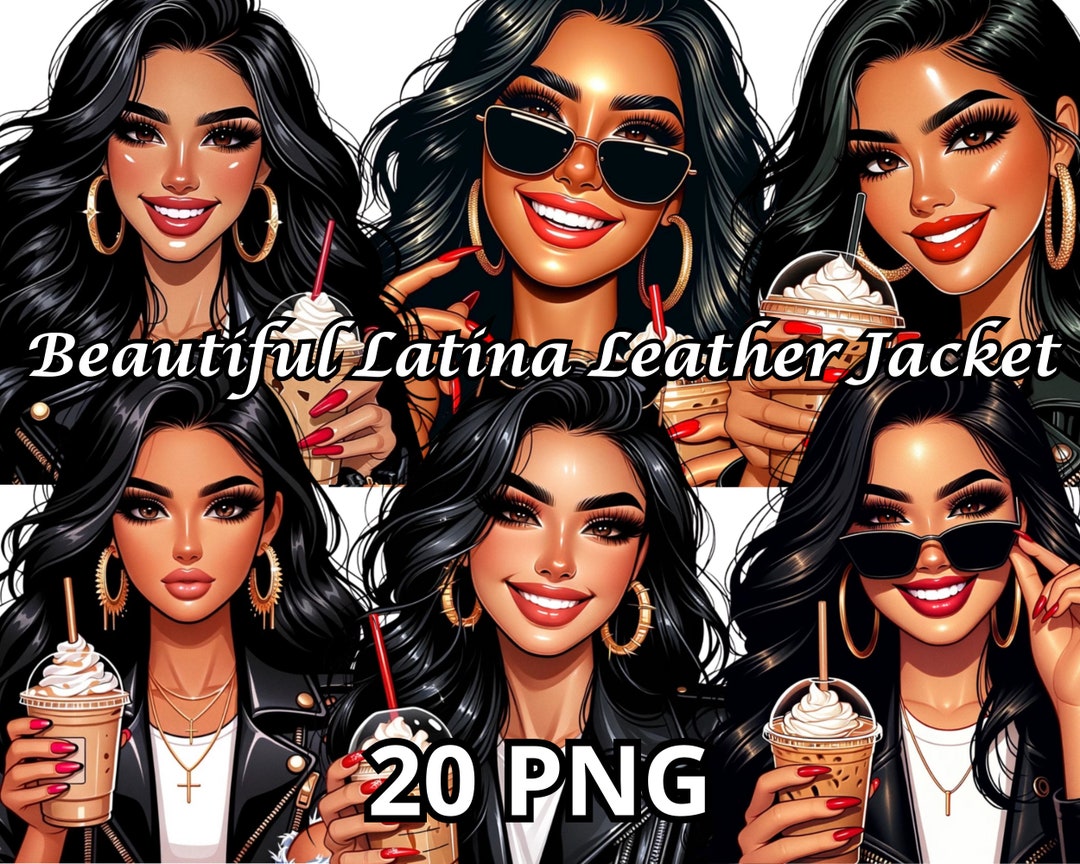 Beautiful Latina Leather Jacket, 20 PNG, Latina Woman Png, Chicana ...