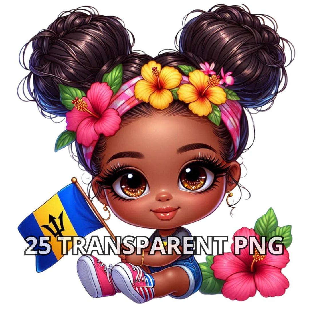 25 Chibi Cute Barbados Baby Girl Png, TRANSPARENT PNG, Bajan Girl Png ...