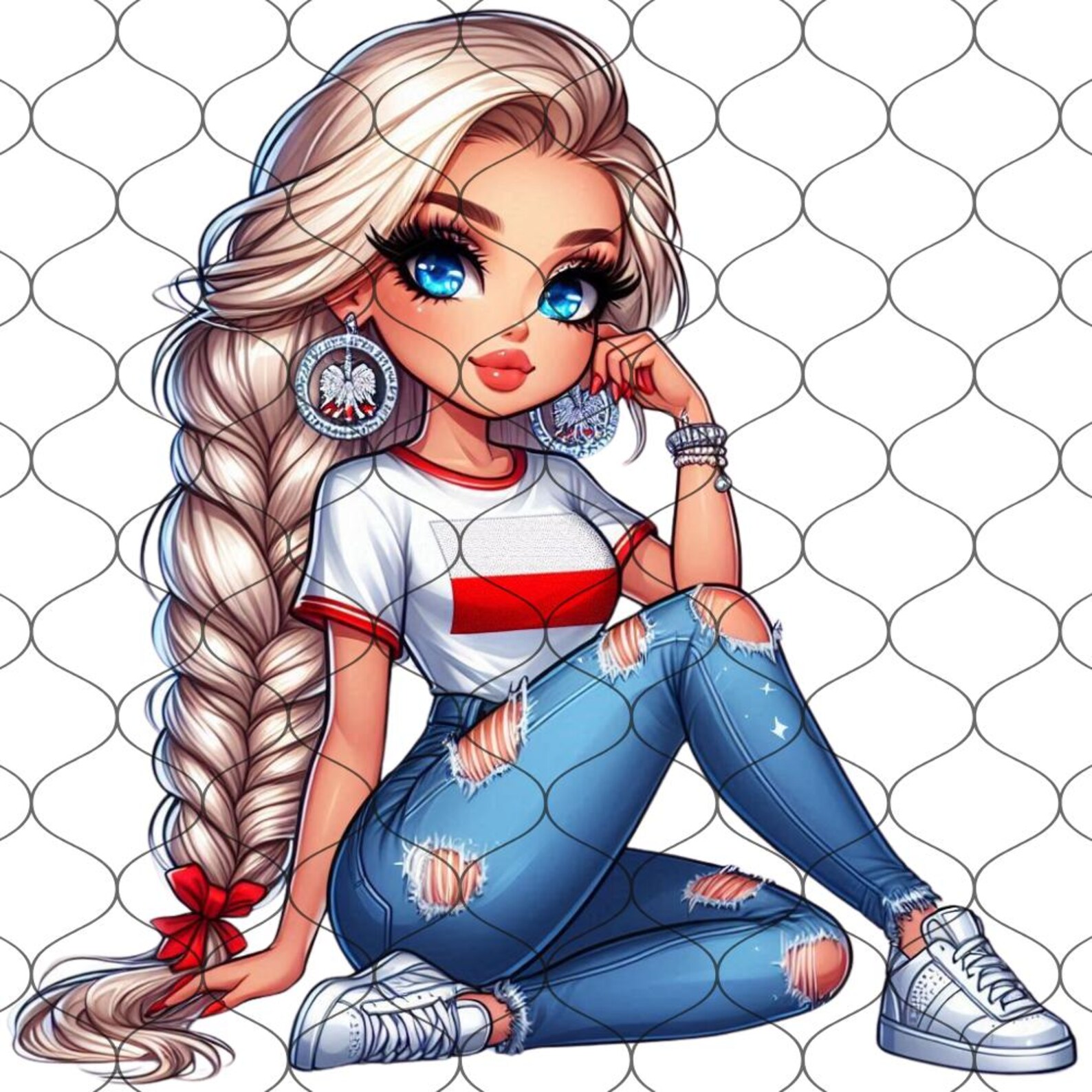Gorgeous Blonde Chibi Girl - Poland,30 PNG, Polish Girl Png, Poland Png ...