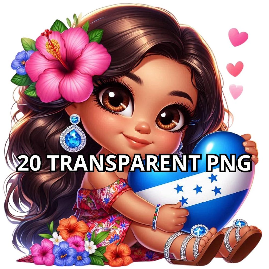 Chibi Cute Honduran Baby Girl Png, 20 Png, Honduras Girl Png, Latina ...