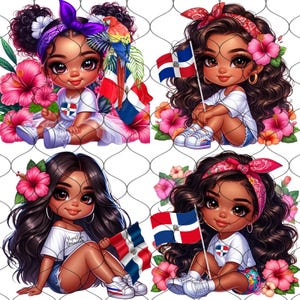 Chibi Cute Dominican Republic Baby Girl Png, 30 Png, Dominican Republic ...