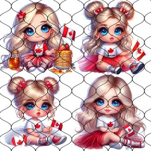 Chibi Cute Canadian Blonde Baby Girl Clipart, 30 Png, Canada Png ...