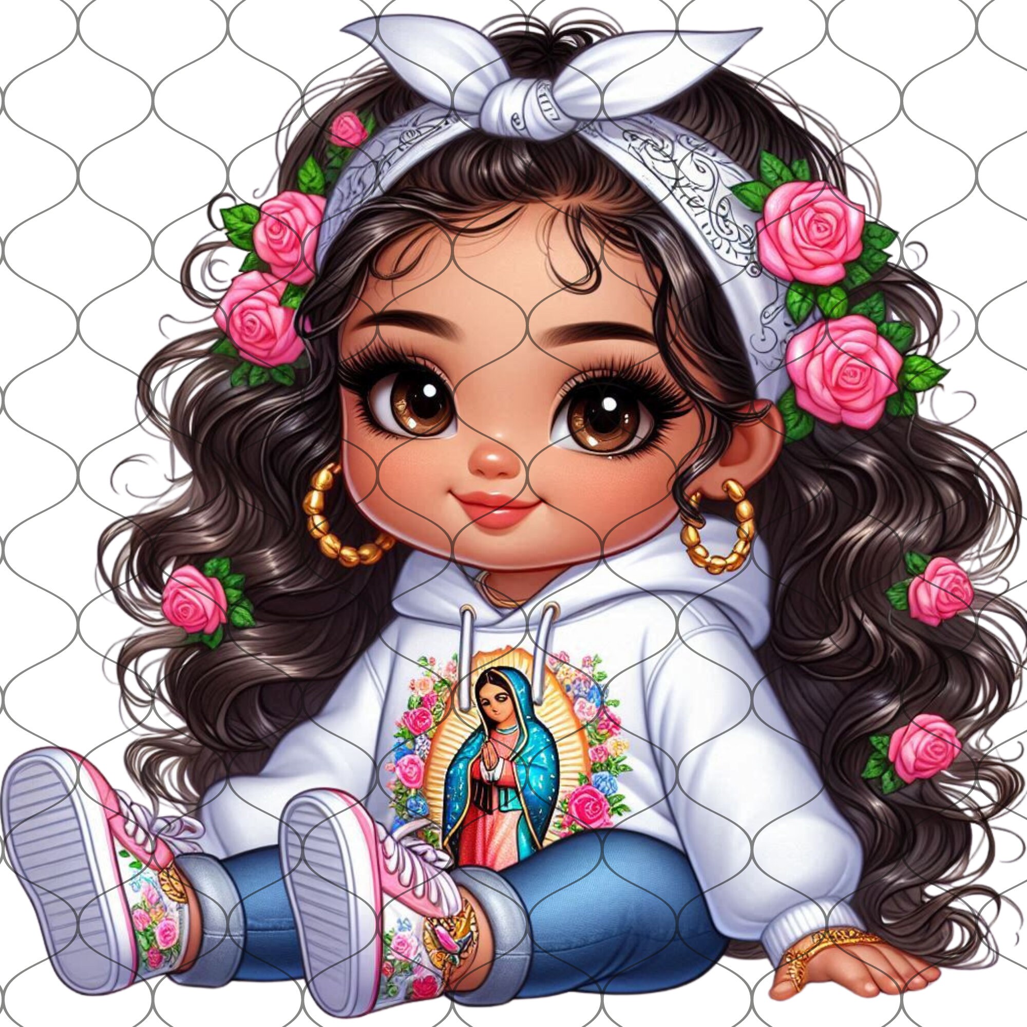 Chibi Cute Latina Baby Girl Clipart, 20 PNG, Latina Princess Clipart ...