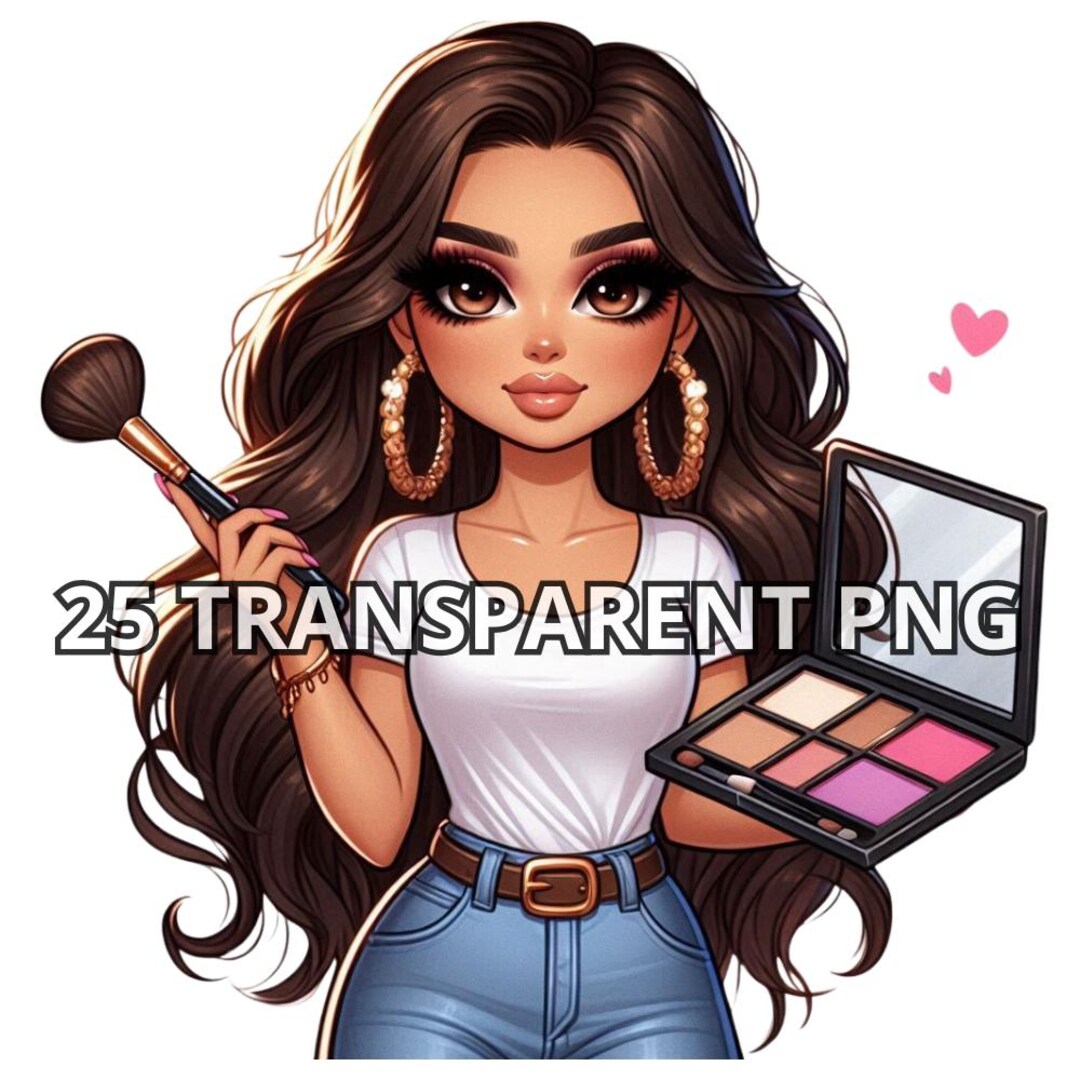 25 Gorgeous Dark Hair Chibi Makeup Artist, Makeup Artist Png, Makeup ...