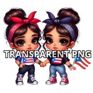 Chibi Cute Puerto Rican Baby Girls, Puerto Rican Besties, Puerto Rican ...