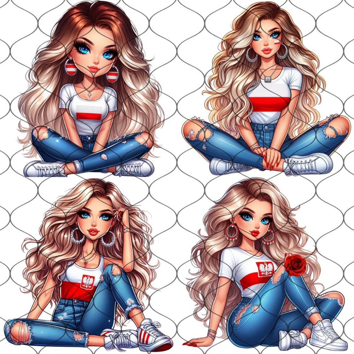 Gorgeous Blonde Chibi Girl - Poland,30 PNG, Polish Girl Png, Poland Png ...