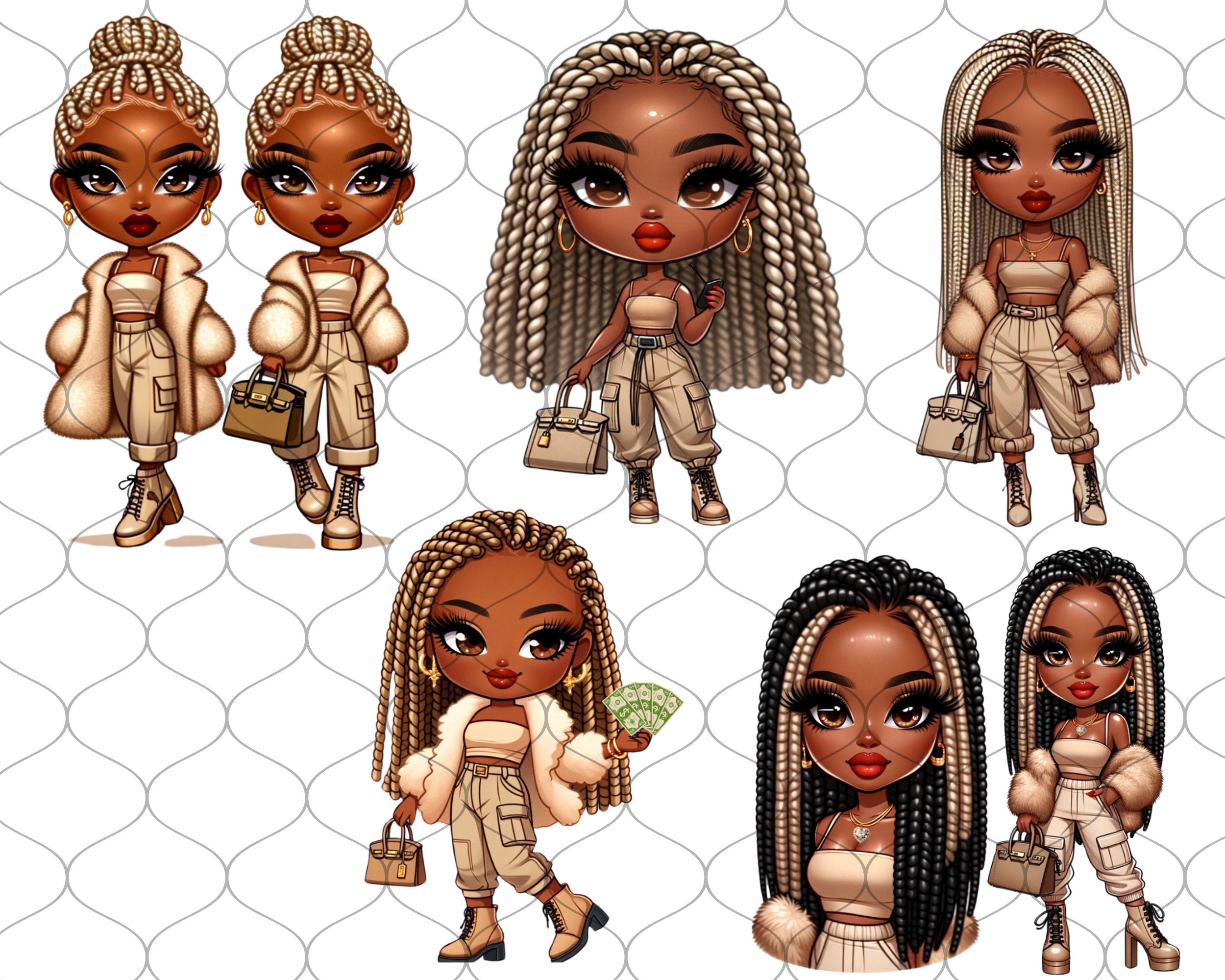 Chibi Boujee Boss Babes, 35 PNG, Girl Boss Clipart, Lady Boss Clipart ...