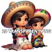 Super Cute Chibi Mexican Girl and Boy Clipart, 20 PNG, Cute Chibi ...