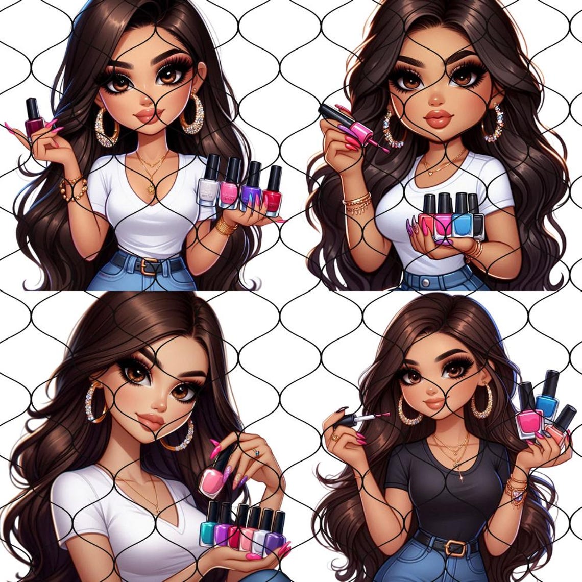 20 Chibi Dark Hair Nail Stylist, Nail Technician, Nail Tech, Nail ...