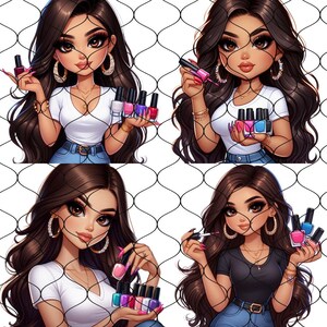 20 Chibi Dark Hair Nail Stylist, Nail Technician, Nail Tech, Nail ...