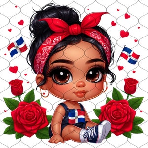 Chibi Cute Dominican Baby Girl Png, 15 Png, Dominican Republic, Chibi ...