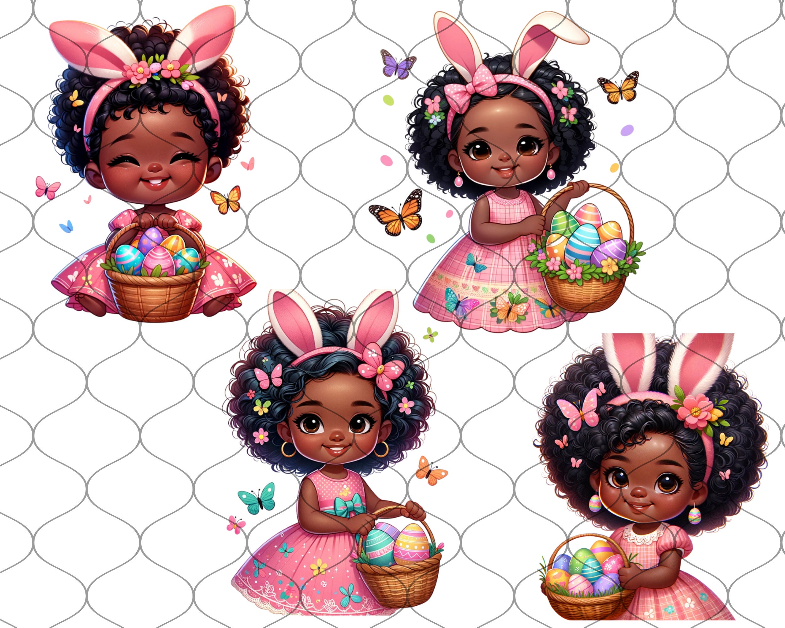 Easter Cute Black Girl Png, 26 PNG, Easter Clipart, Black Girl Clipart ...