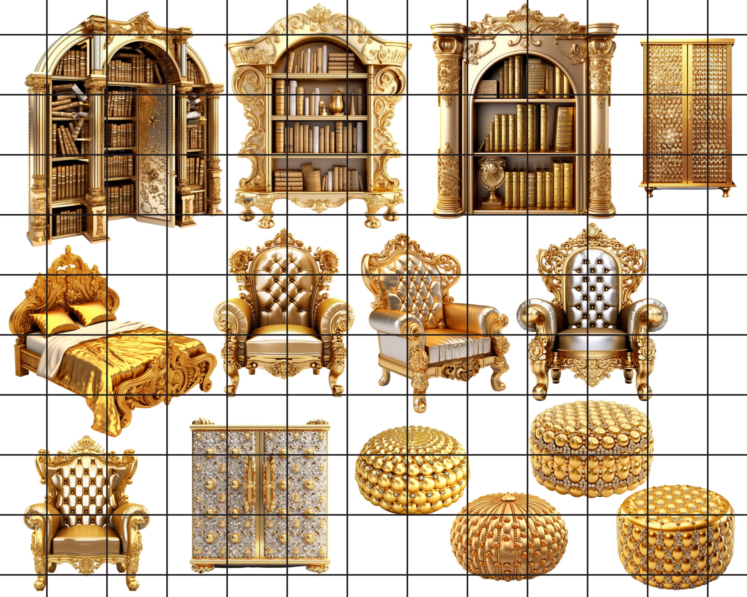 Golden Furniture, 106 PNG, Furniture Clipart, Home Clipart, Living Room ...