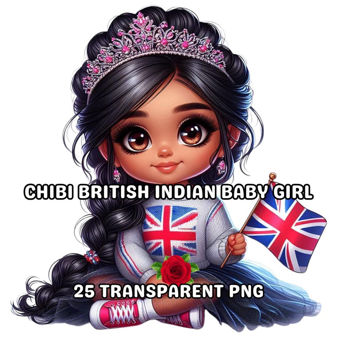25 Cute Chibi British Indian Baby Girl, Chibi Girl Png, Chibi Dolls Png ...