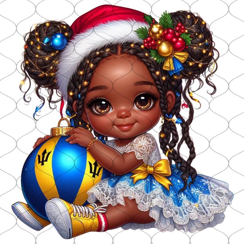 Chibi Cute Christmas Barbados Baby Girl Png, 20 Png, Bajan Girl Png ...