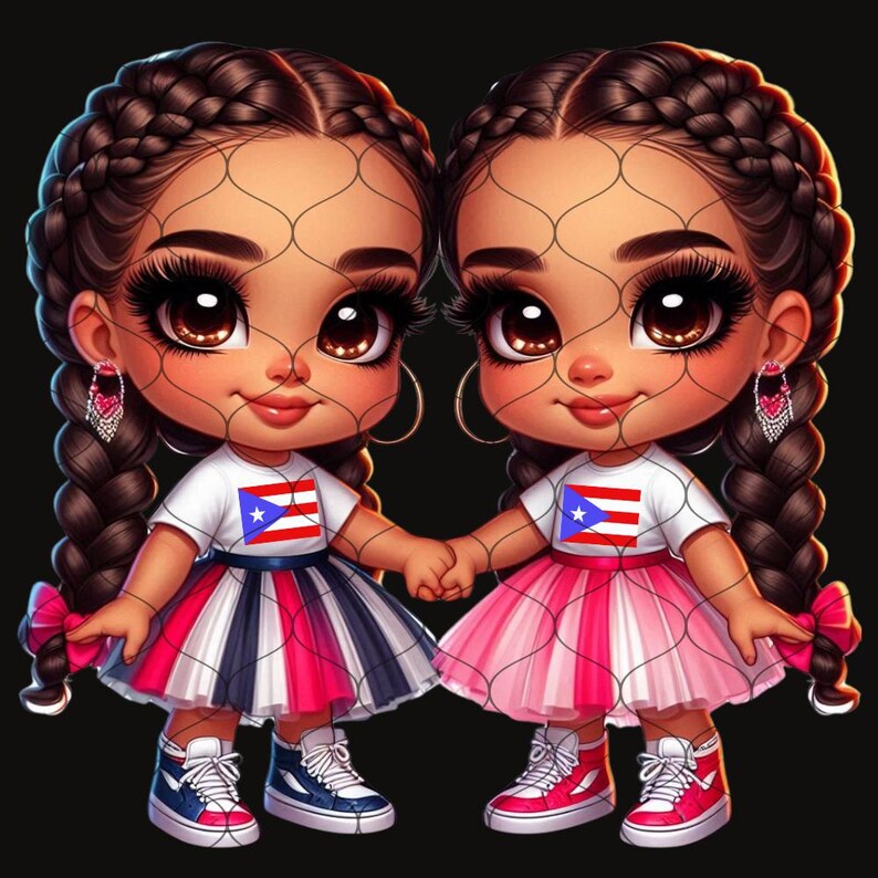 Chibi Cute Puerto Rican Baby Girls, Puerto Rican Besties, Puerto Rican ...