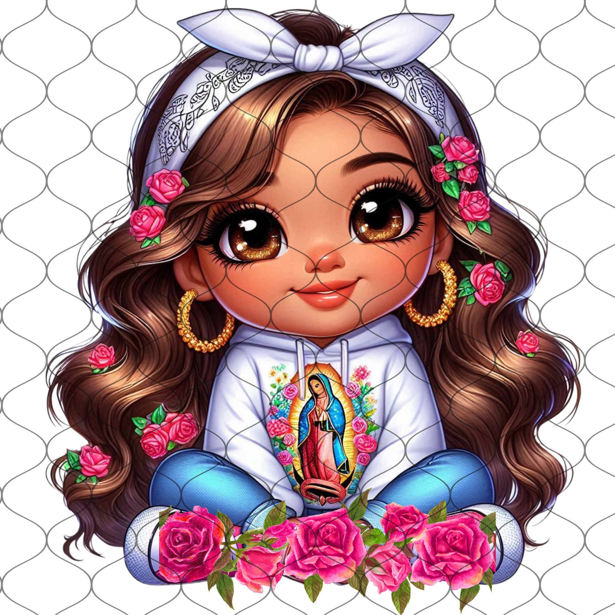Chibi Cute Latina Baby Girl Clipart, 20 PNG, Latina Princess Clipart ...