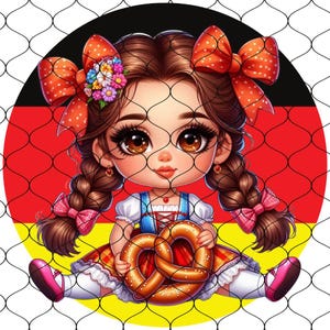 Chibi Cute German Red Hair Baby Girl Clipart, 25 PNG, Germany Png ...