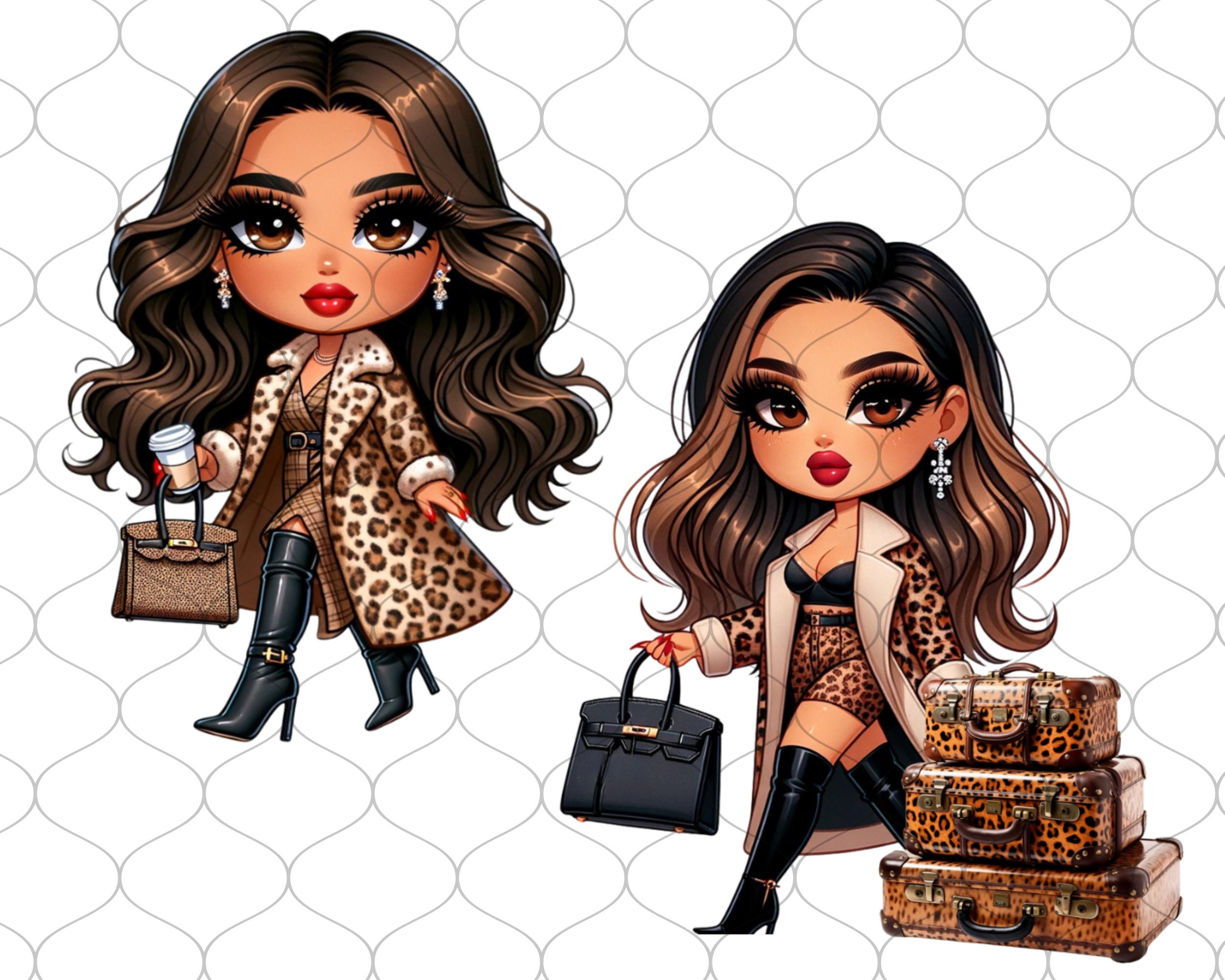 Chibi Travel Latina, 18 PNG, Chibi Style, Travel Girl Clipart, Girls ...