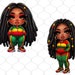 Chibi Rasta Beauty, 20 PNG, Curvy Chibi African American Woman,hot ...