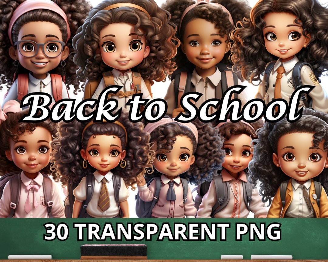 Back to School, 30 PNG, School Clipart, Back to School Children in ...