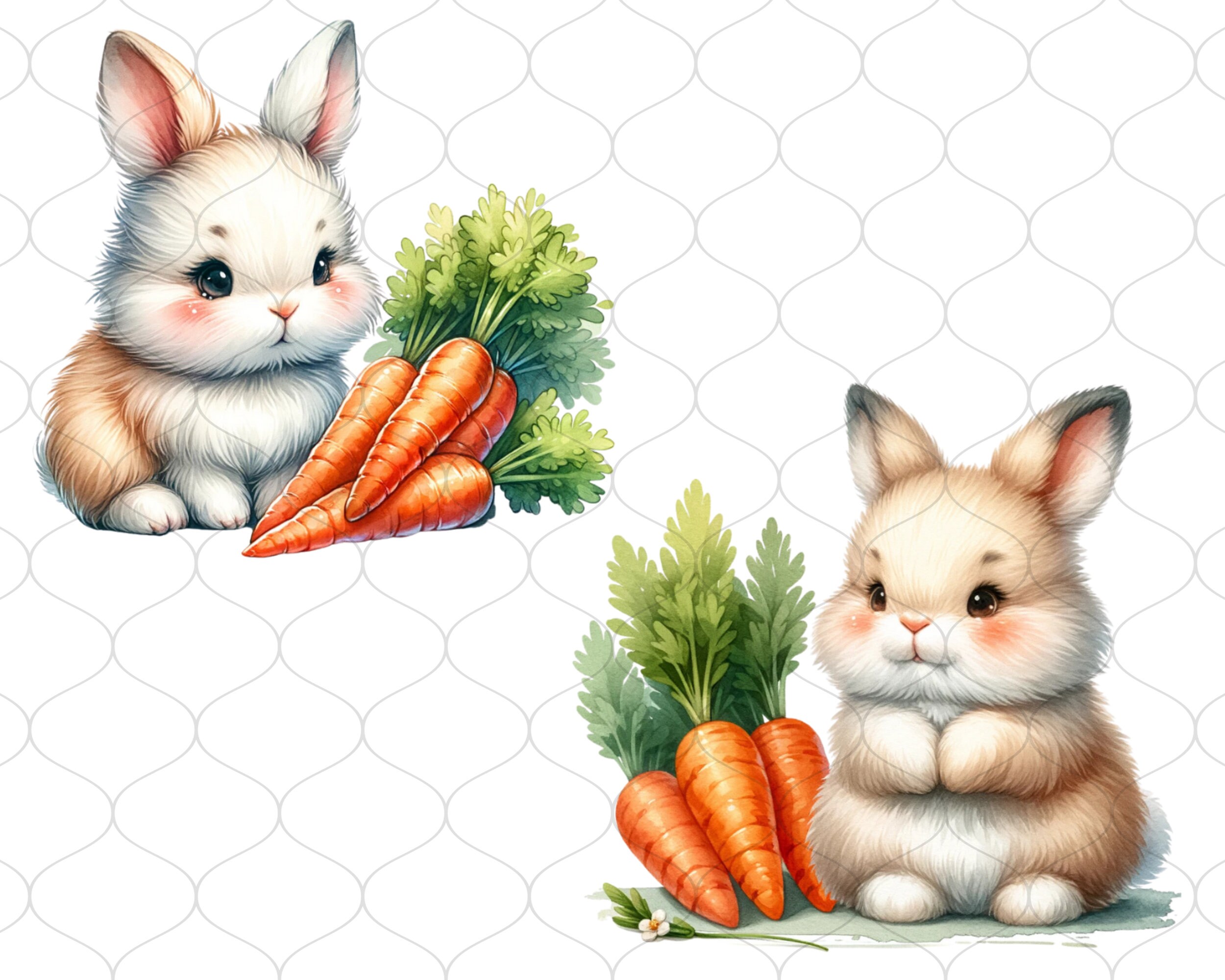 Watercolor Bunny Clipart, 12 PNG, Bunny Nursery, Bunny Clipart ...