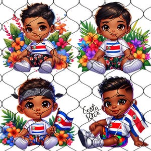Chibi Cute Costa Rican Baby Boy Clipart, 25 PNG, Costa Rican Boy Png ...