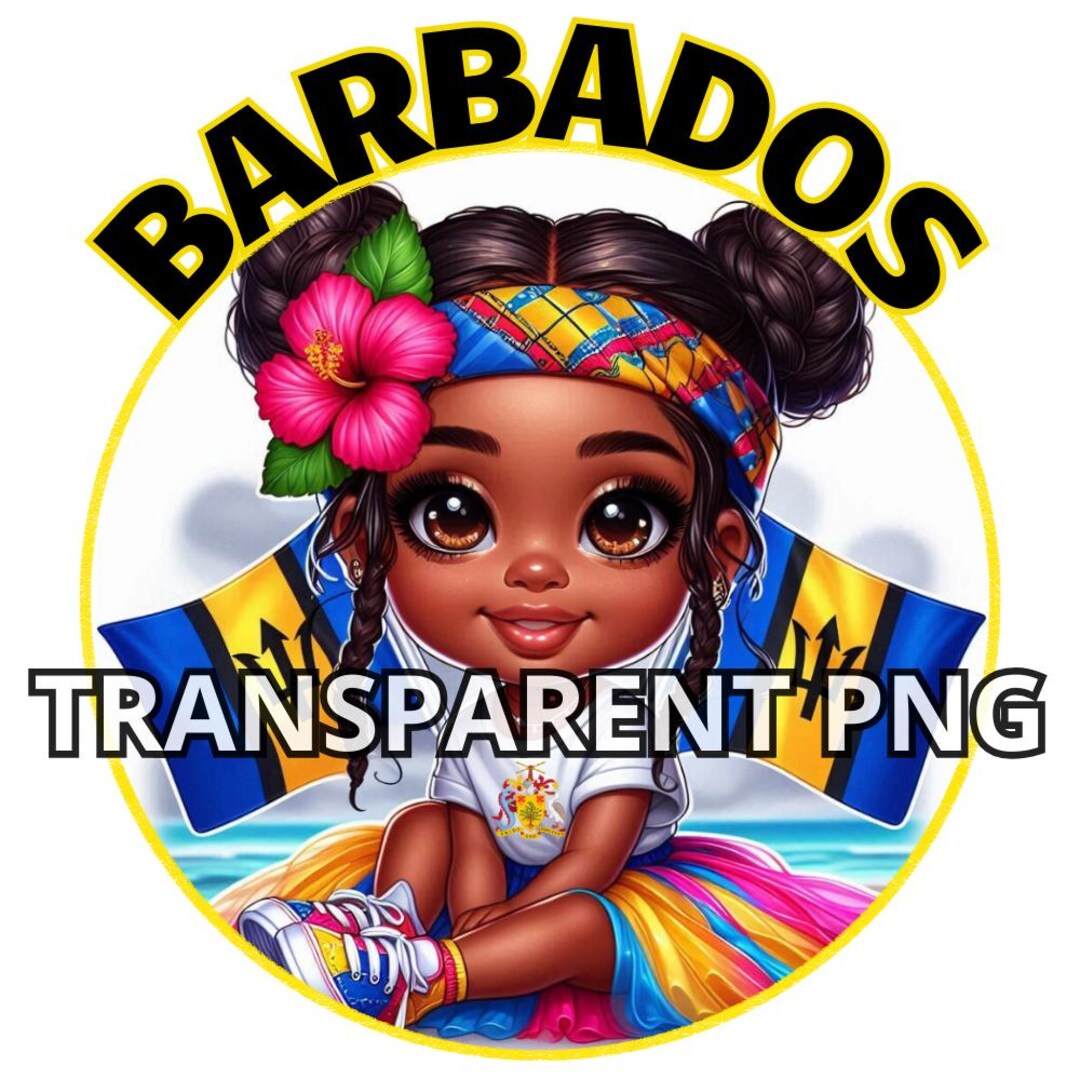 Chibi Cute Barbados Baby Girl Clipart, TRANSPARENT PNG, Bajan Girl Png ...