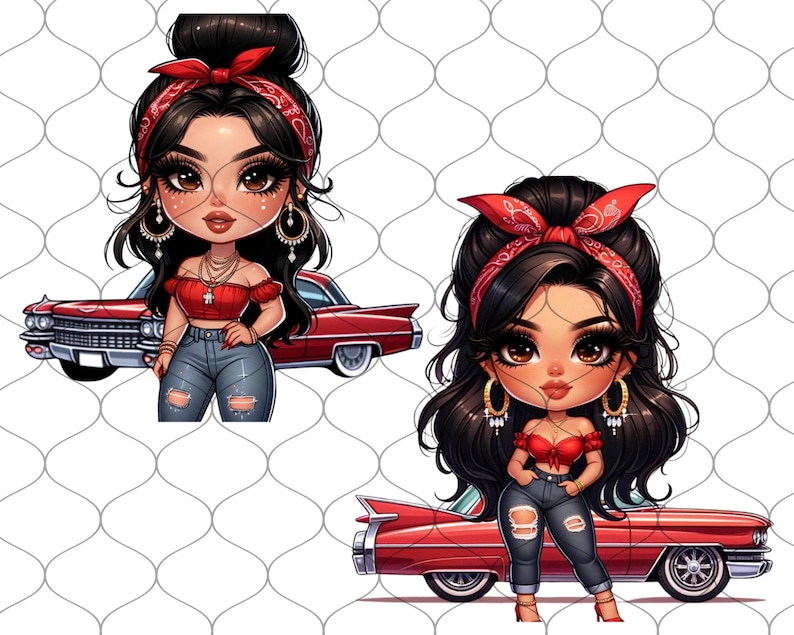 Chibi Chicana Chola, 20 PNG, Chicana Clipart, Chibi Dolls Png, Chibi ...