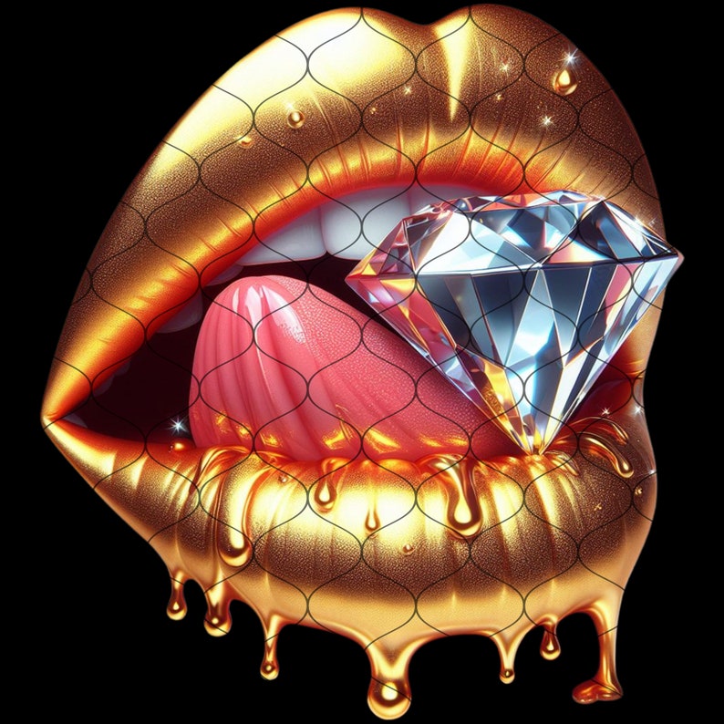 Dripping Lips Png, TRANSPARENT PNG, Sublimation Lips, Diamonds, Luxury ...