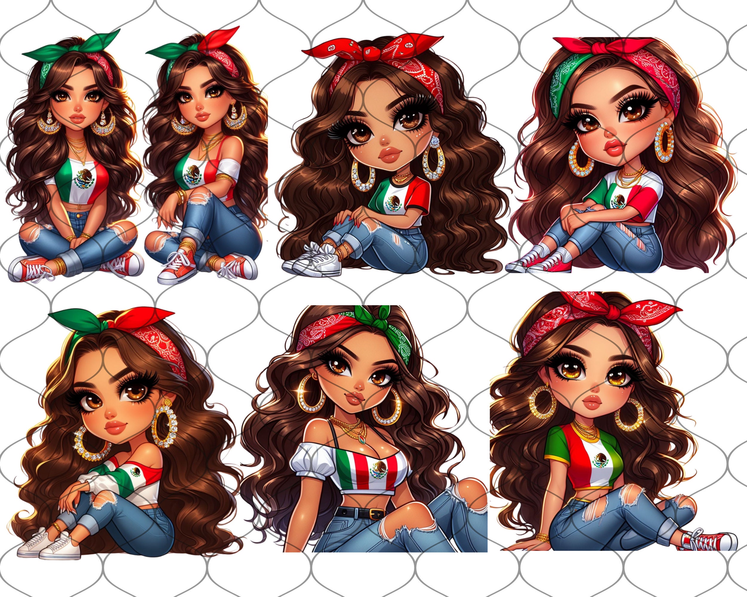Chibi Proud Chicana Girl, 40 Png,chicana Clipart,chibi Dolls Clipart ...