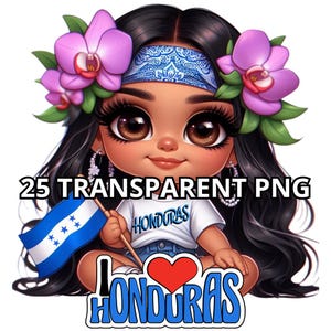 Chibi Super Cute Honduran Baby Girl Png, 25 Png, Honduras Girl Png ...