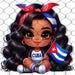 Chibi Cute Cuban Baby Girl Clipart, 20 PNG, Cuban Girl Png, Cuba Png ...