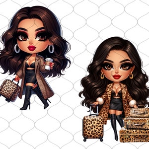 Chibi Travel Latina, 18 PNG, Chibi Style, Travel Girl Clipart, Girls ...