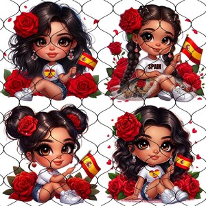 Chibi Super Cute Spanish Baby Girl Png, 20 Png, Spain Png, Chibi ...