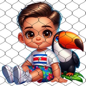 Chibi Cute Costa Rican Baby Boy Clipart, 25 PNG, Costa Rican Boy Png ...