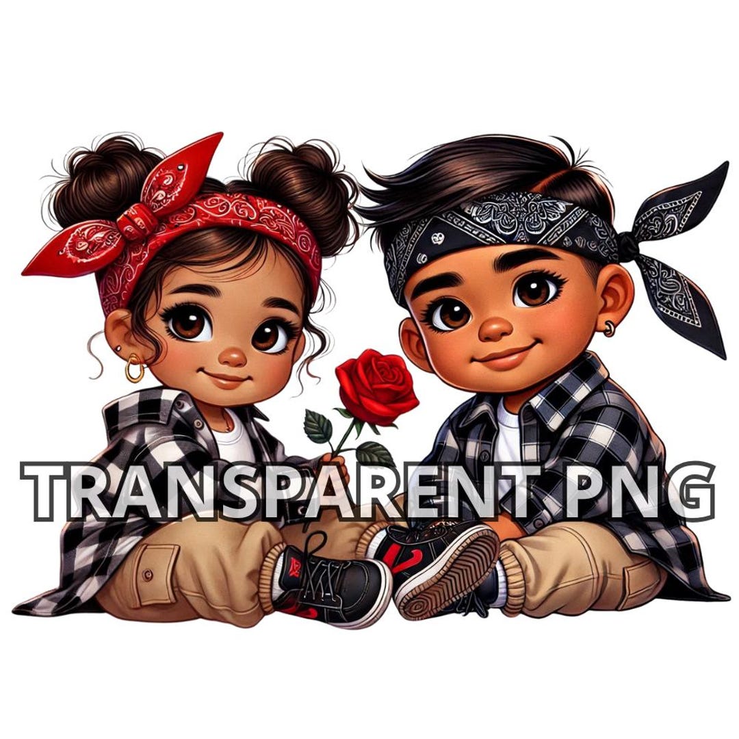 Chibi Cute Chicano Couple Png,transparent PNG, Latin Couple Png, Cute ...