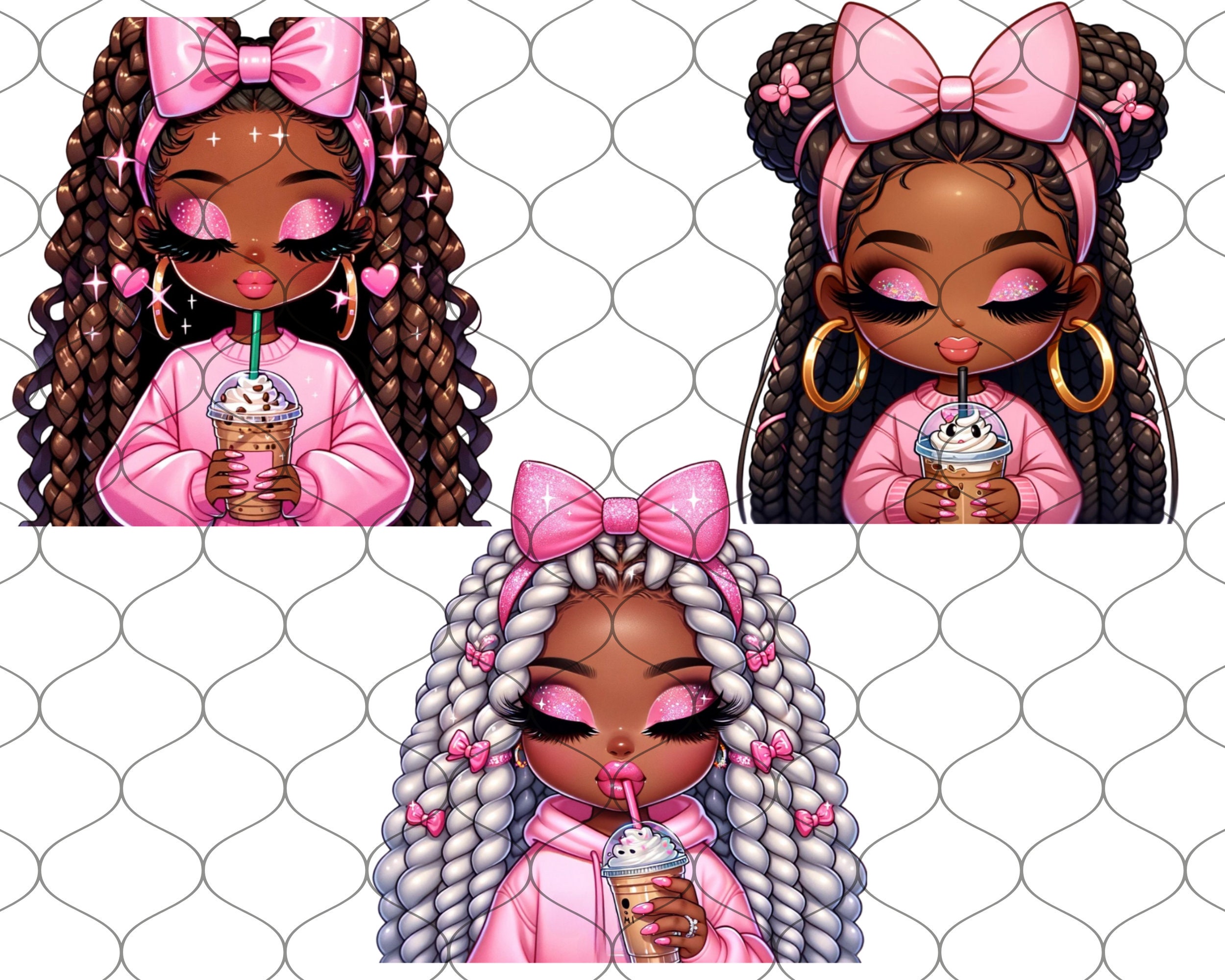 Chibi Pink Cute Girl, 30 PNG, Chibi Style Woman Clipart, Chibi Girl ...