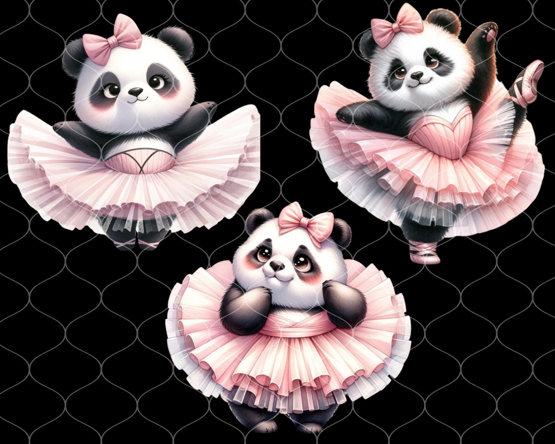 Cute Panda Ballerina, 22 PNG, Ballerina Clipart, Pink Ballerina Png ...