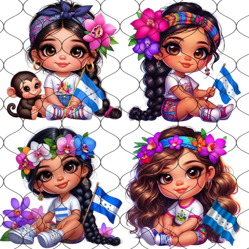 Chibi Super Cute Honduran Baby Girl Png, 25 Png, Honduras Girl Png ...