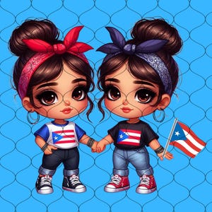 Chibi Cute Puerto Rican Baby Girls, Puerto Rican Besties, Puerto Rican ...