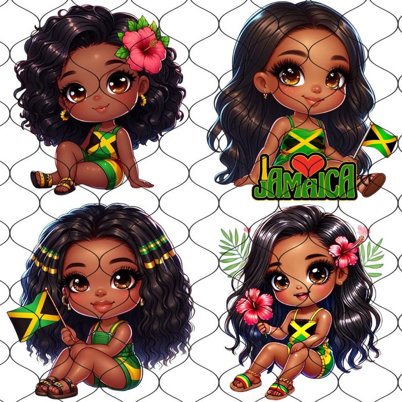 Chibi Cute Jamaican Baby Girl Png, 20 PNG, Jamaican Girl Clipart ...