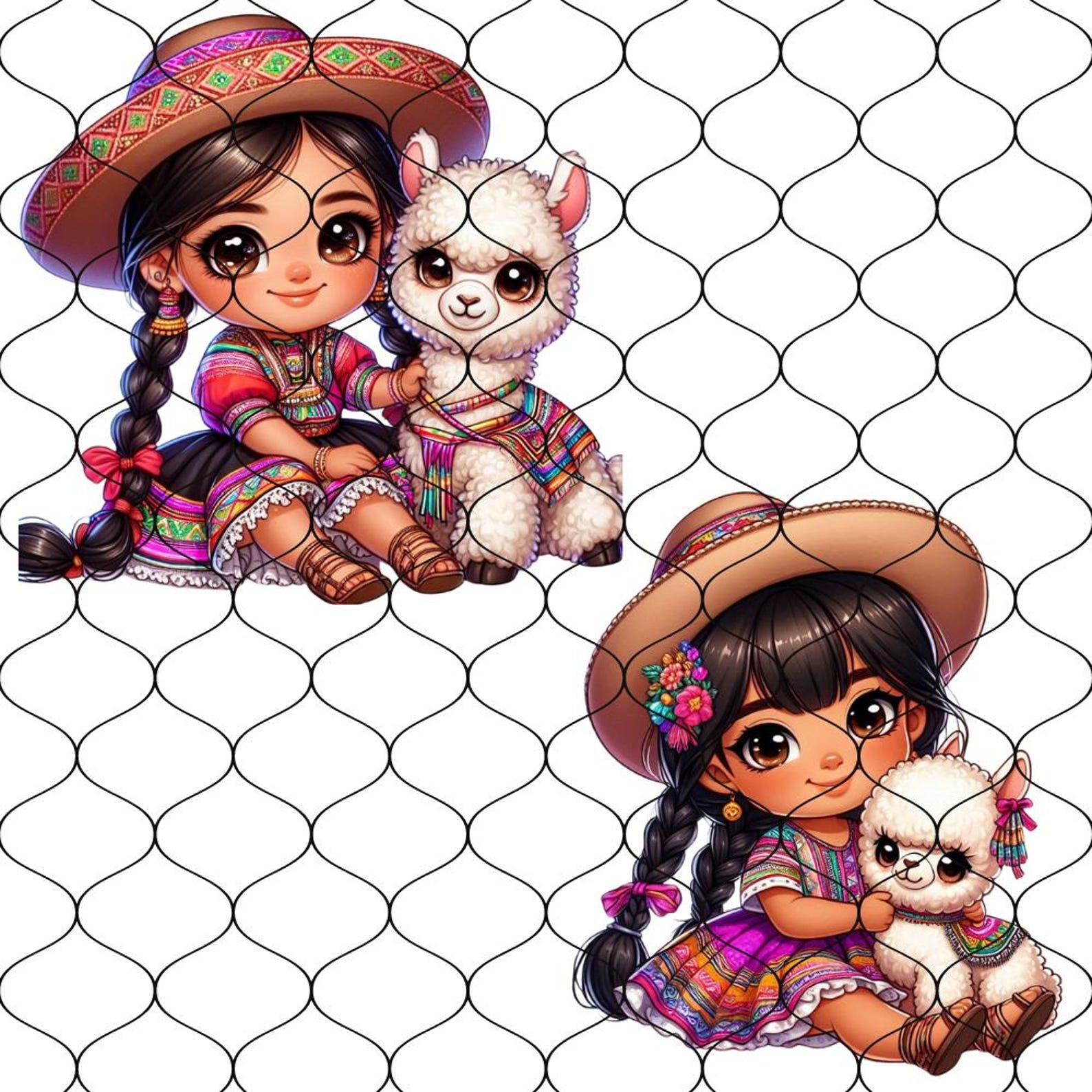 Super Cute Chibi Peruvian Baby Girl, 20 PNG, Proud Peruvian, Peruvian ...