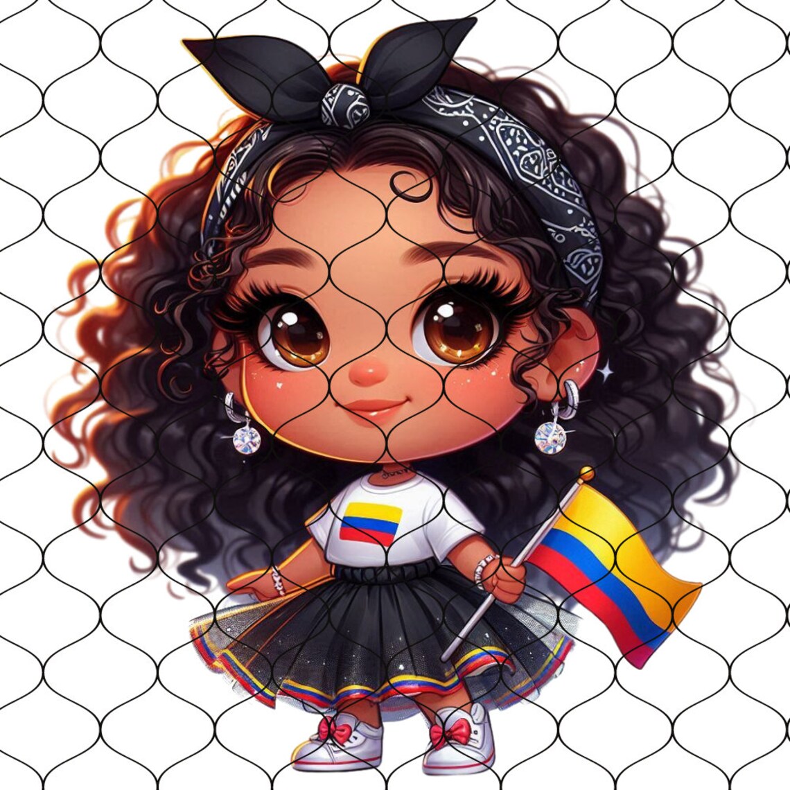 Chibi Cute Colombian Baby Girl Png, 20 Png, Colombian Girl, Proud ...