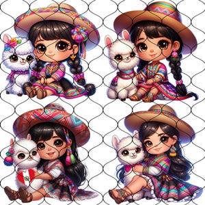 Super Cute Chibi Peruvian Baby Girl, 20 PNG, Proud Peruvian, Peruvian ...