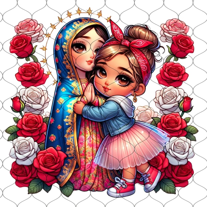 Chibi Cute Latina Baby Girl Virgin Mary Png, 12 Png, Latina Princess ...