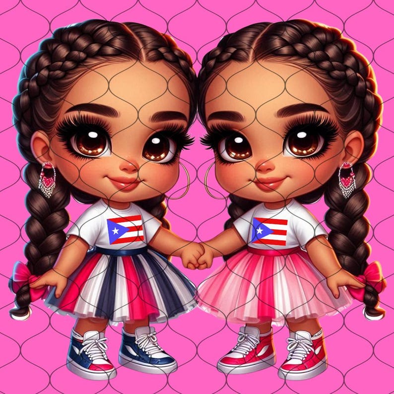 Chibi Cute Puerto Rican Baby Girls, Puerto Rican Besties, Puerto Rican ...